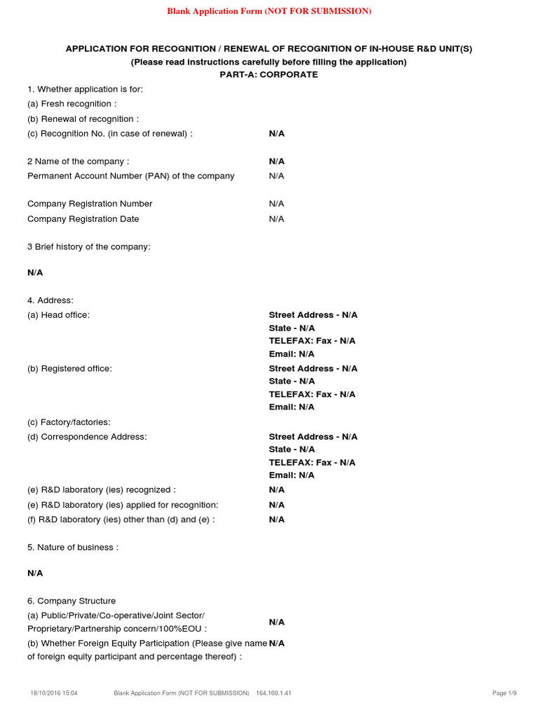 DSIR Application Format | Fax | Academic Degree