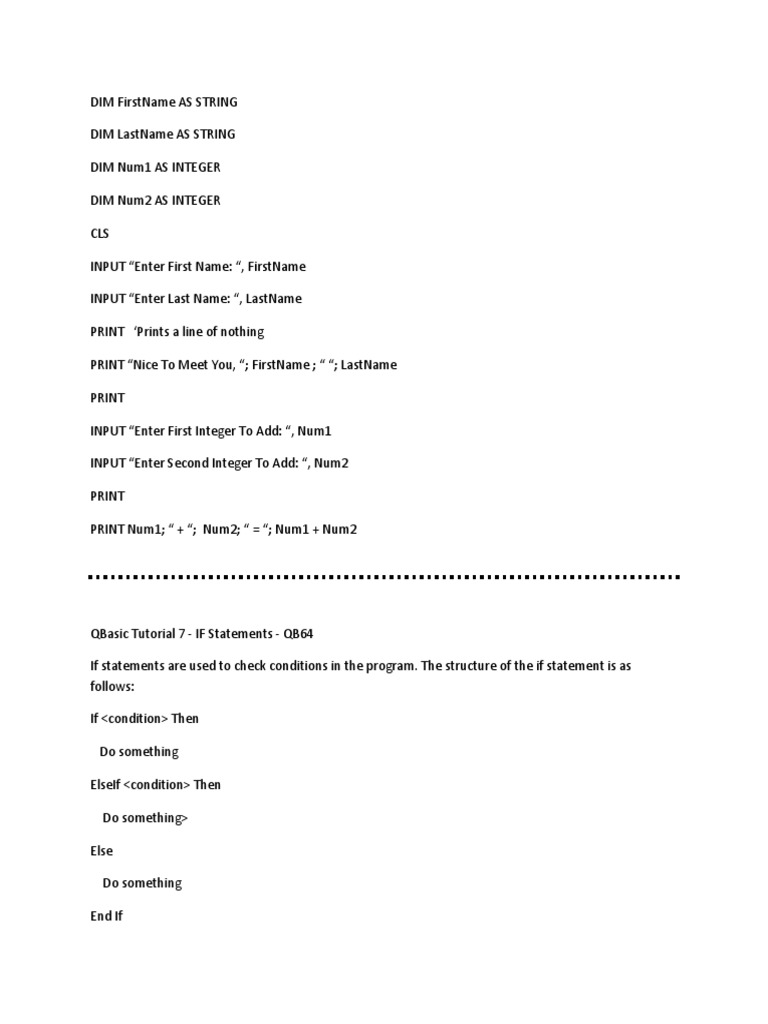 Qbasic | Download Free PDF | Software Development | Software