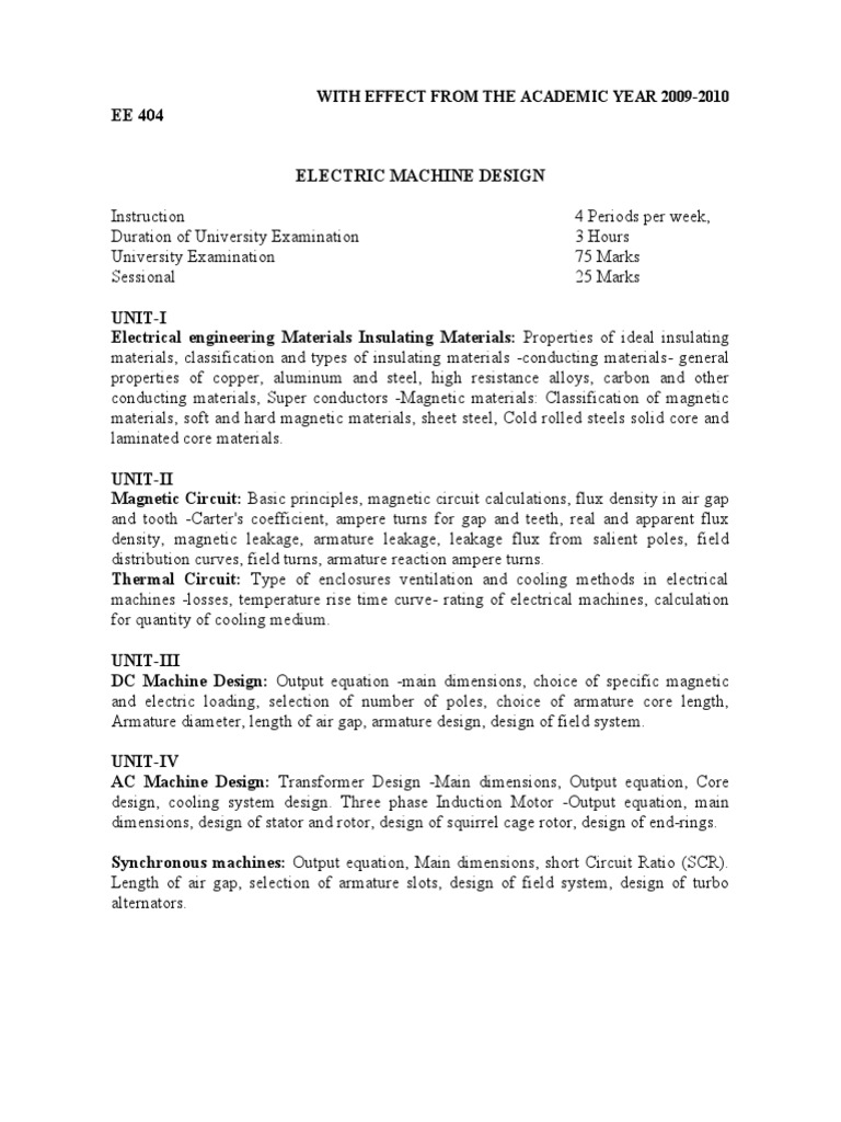 Electric Machine Design | PDF | Electrodynamics | Machines