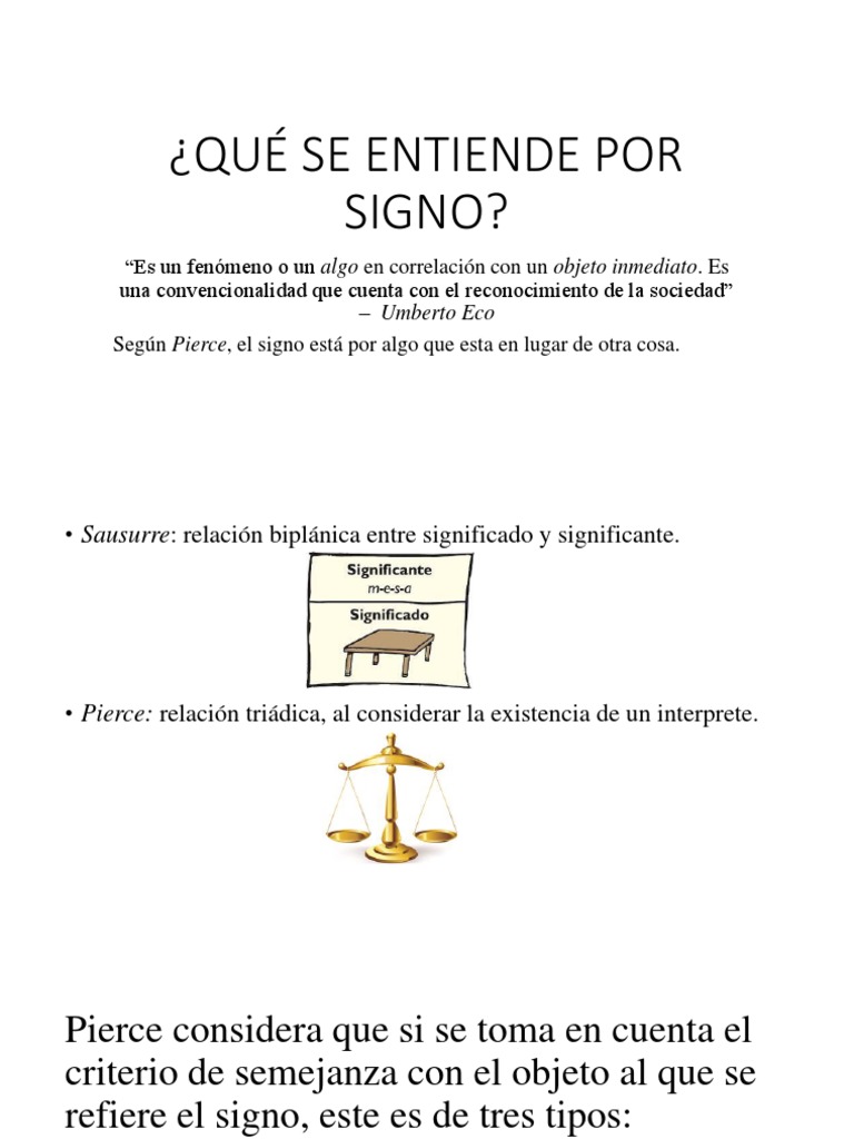 Tipos y Principios del Signo | PDF