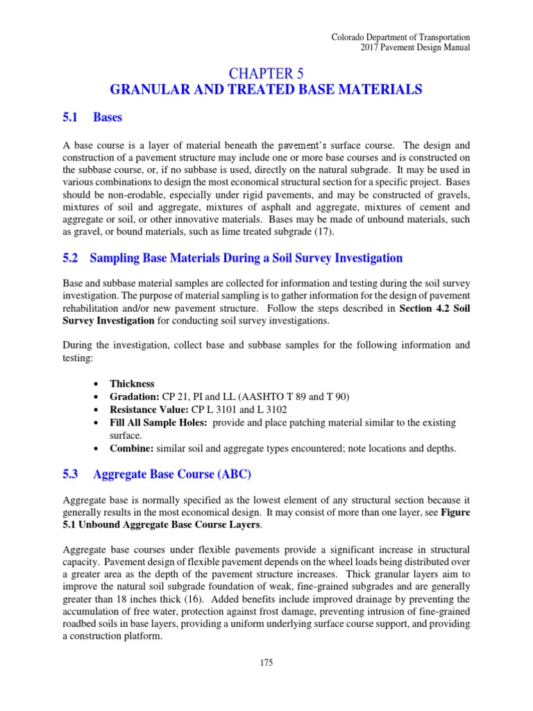 CDOT 2017 09 Chapter 5 Base Materials | PDF | Road Surface ...