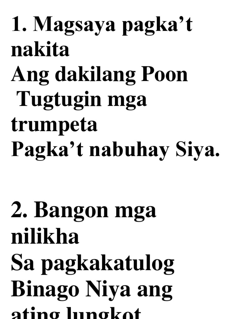 Verse Sing A New Song (Tagalog Version) | PDF