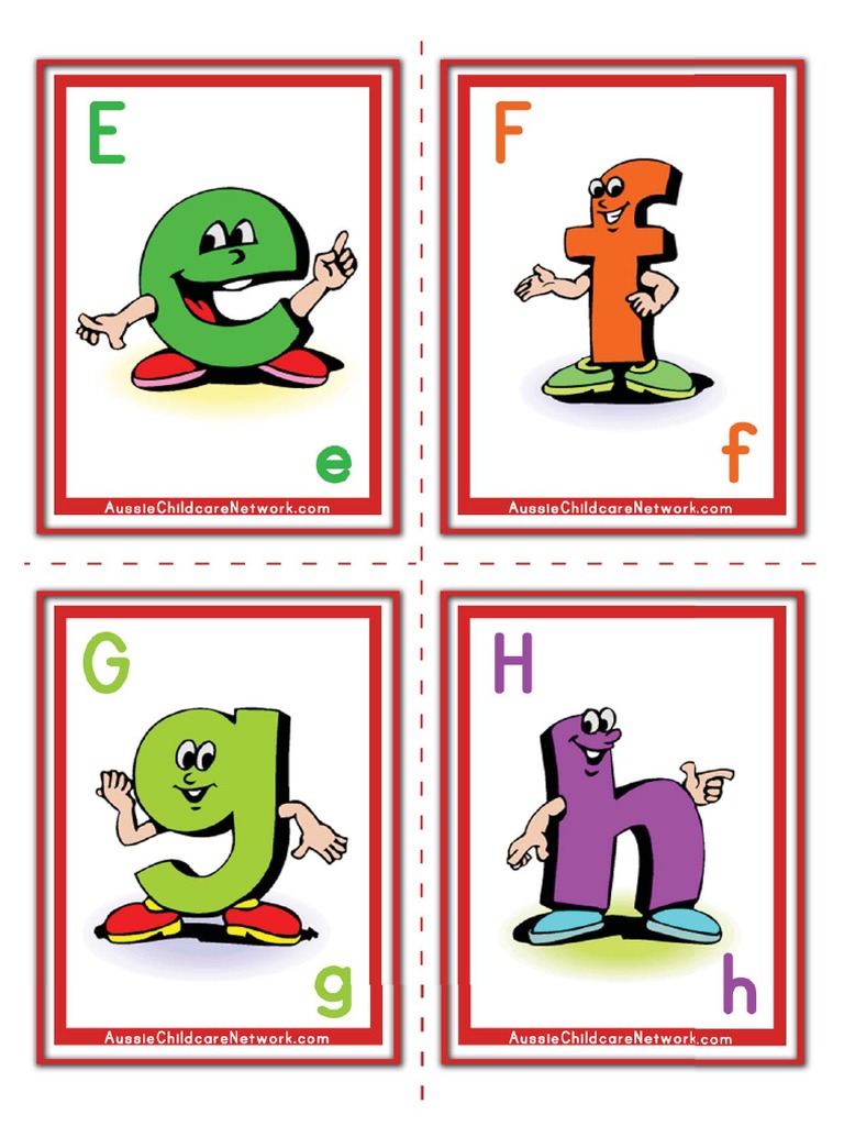 Flash Cards Alphabets EFGH | PDF