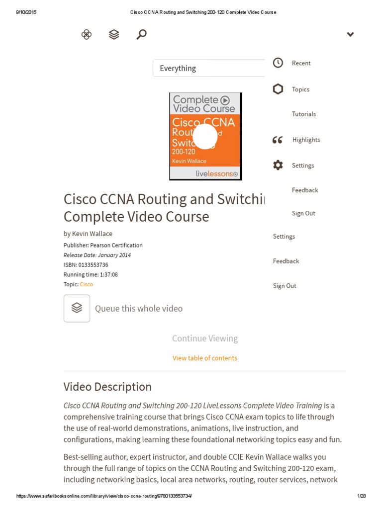 Cisco CCNA Routing and Switching 200-120 Complete Video Course | PDF | I Pv6 | Computer Network