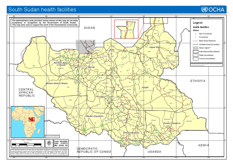 SS 0200a South Sudan Health Facilities A1 20120321 | PDF