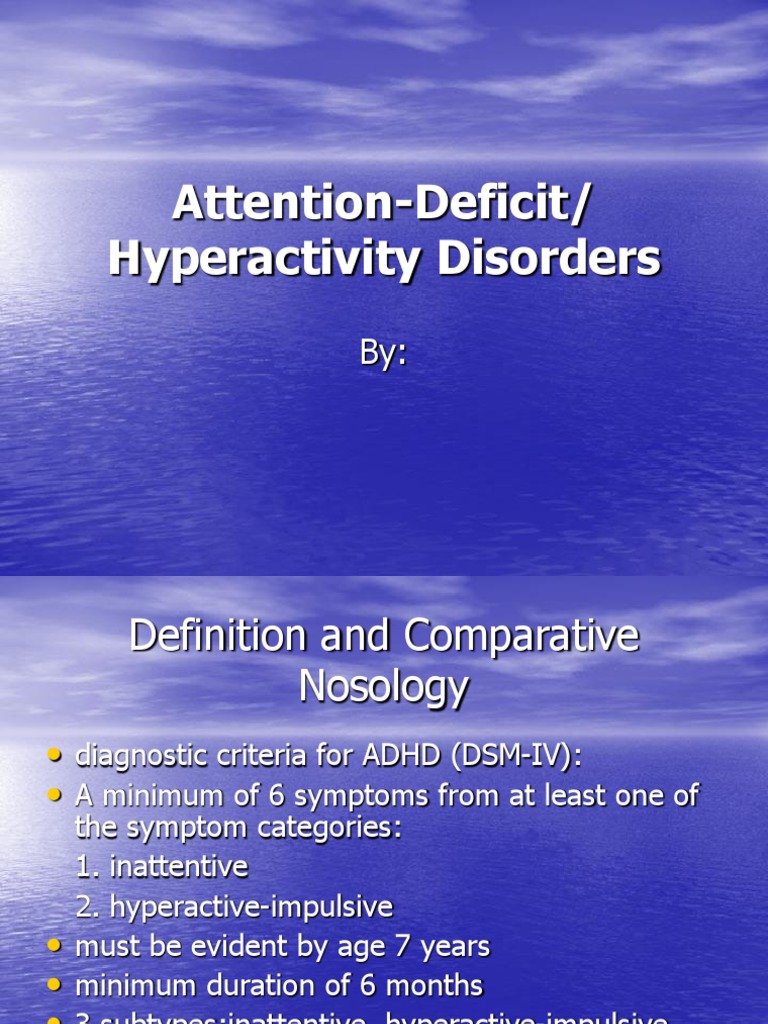 Attention-Deficit/ Hyperactivity Disorders | PDF | Attention Deficit ...