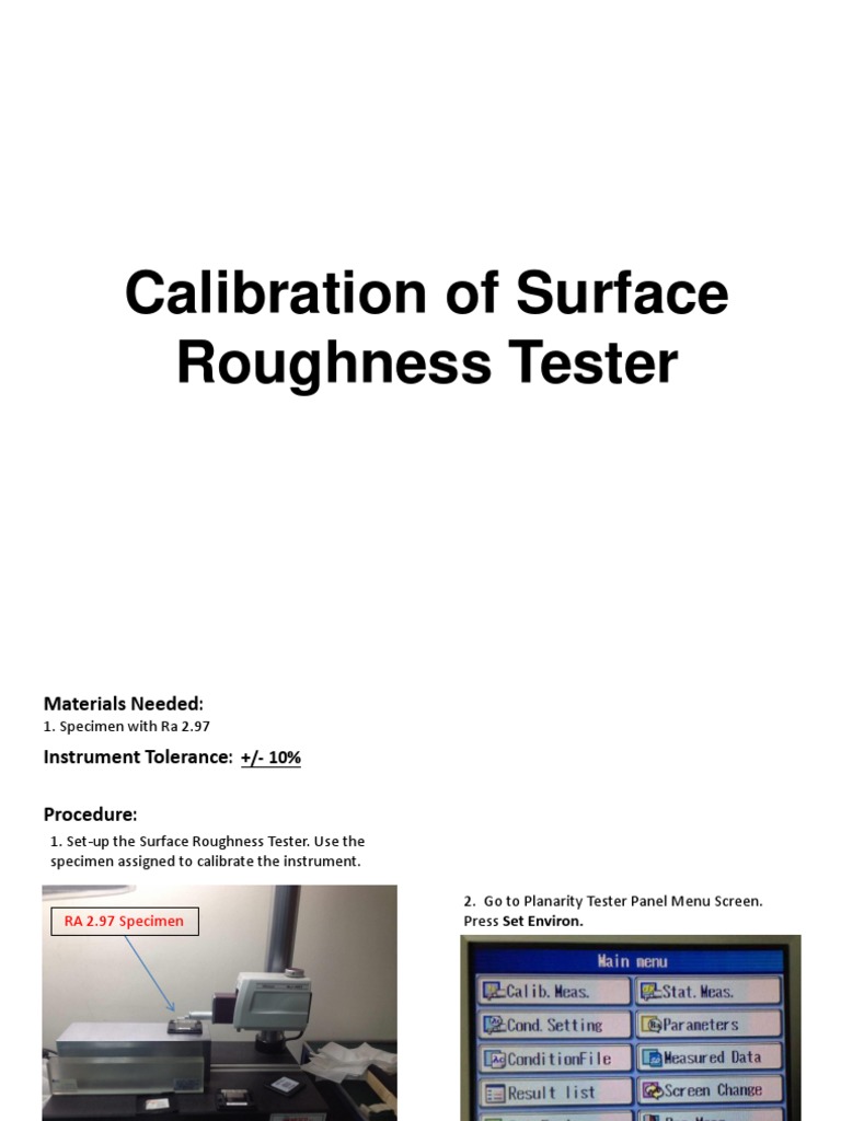 Calibration of Surface Roughness Tester | PDF