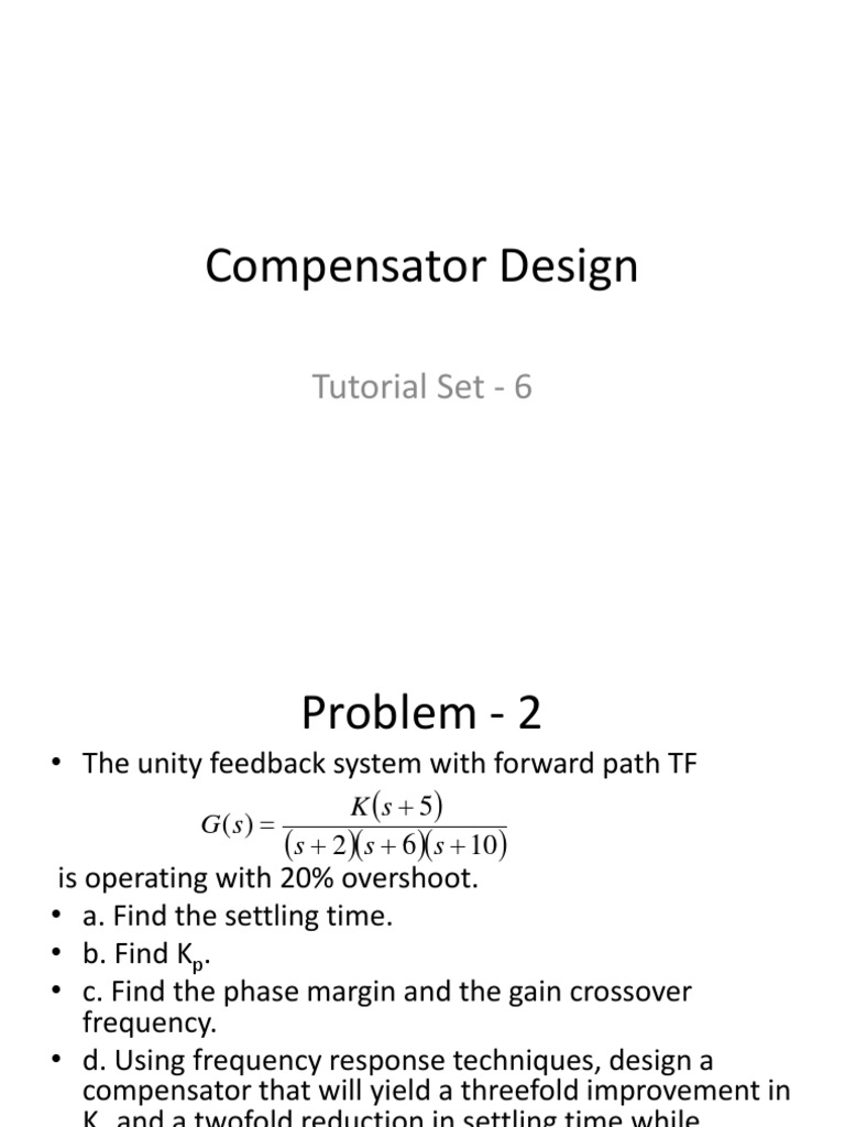 Compensator Design II PDF | PDF | Cybernetics | Control Theory