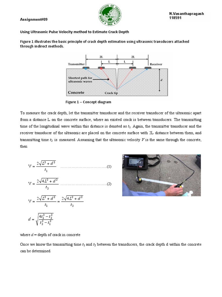 Assignment#09-Using Ultrasonic Pulse Velocity Method to Estimate Crack Depth