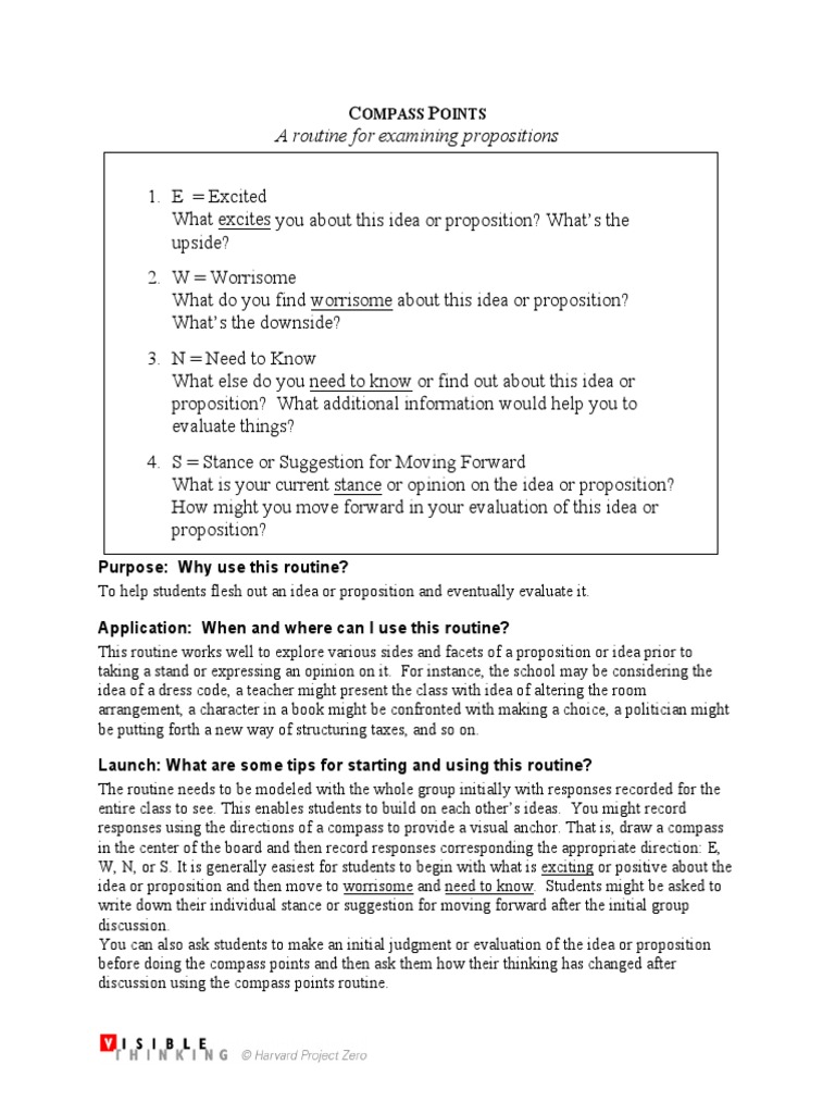Compass Points Evaluation Routine | PDF