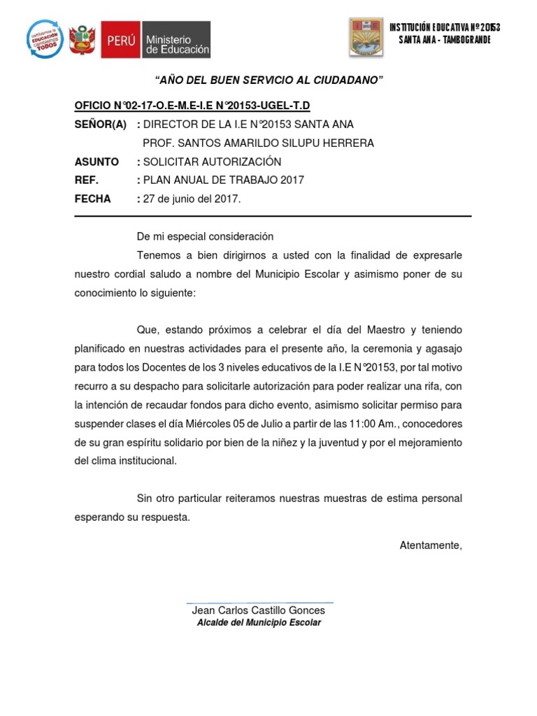 Solicitud De Apoyo Para El Día Del Maestro Pdf