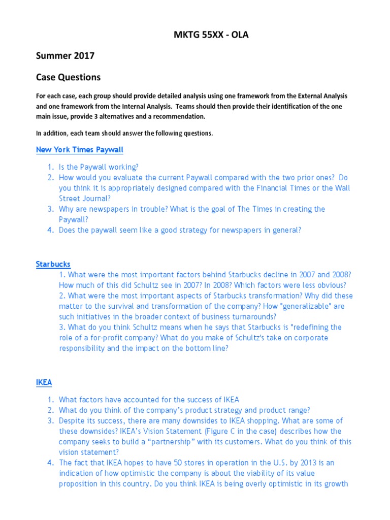MKTG 55XX Case Assignment Questions | PDF | Retail | Marketing