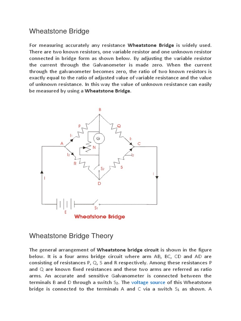 Measuring Unknown Resistance Using the Wheatstone Bridge Circuit | PDF ...