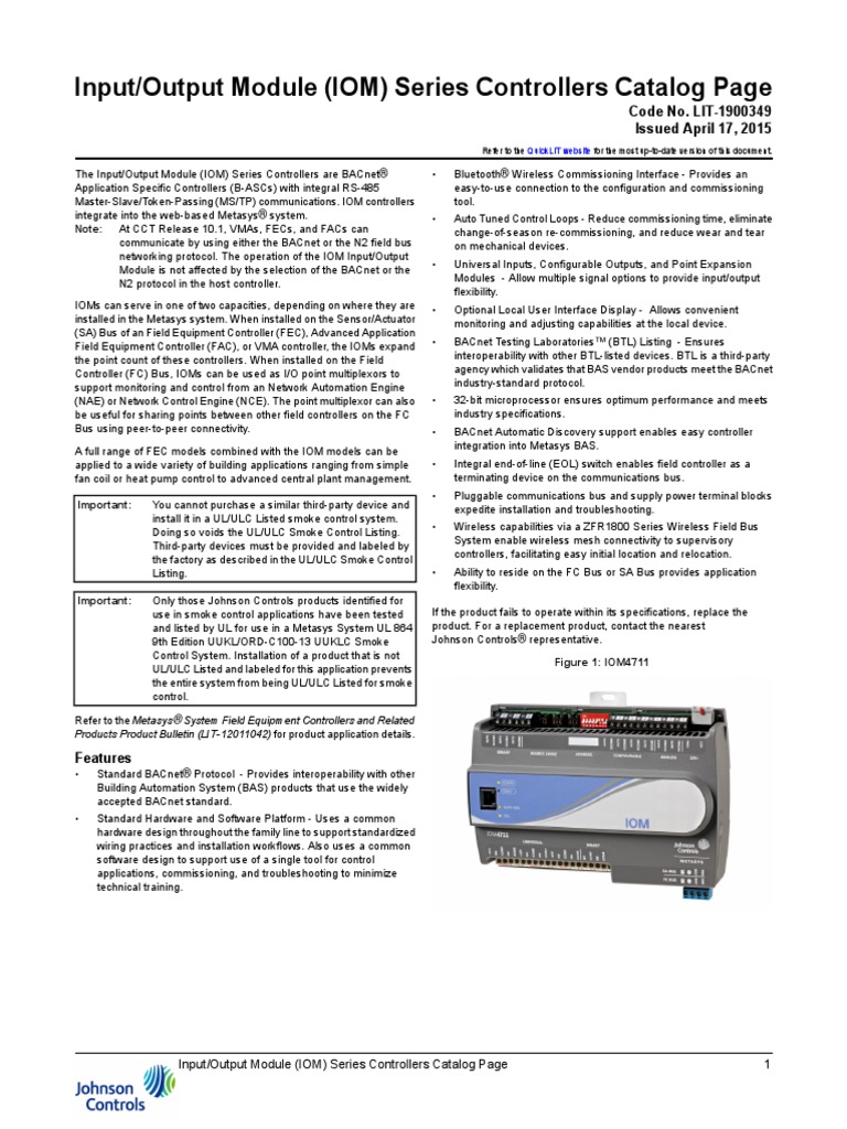 Input-Output Module (IOM) Series Controllers | PDF | Field Effect Transistor | Wireless