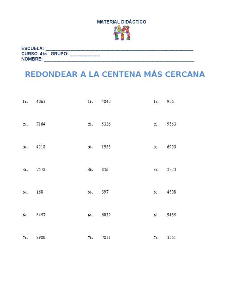 Mat - Redondear A La Centena Más Cercana | PDF