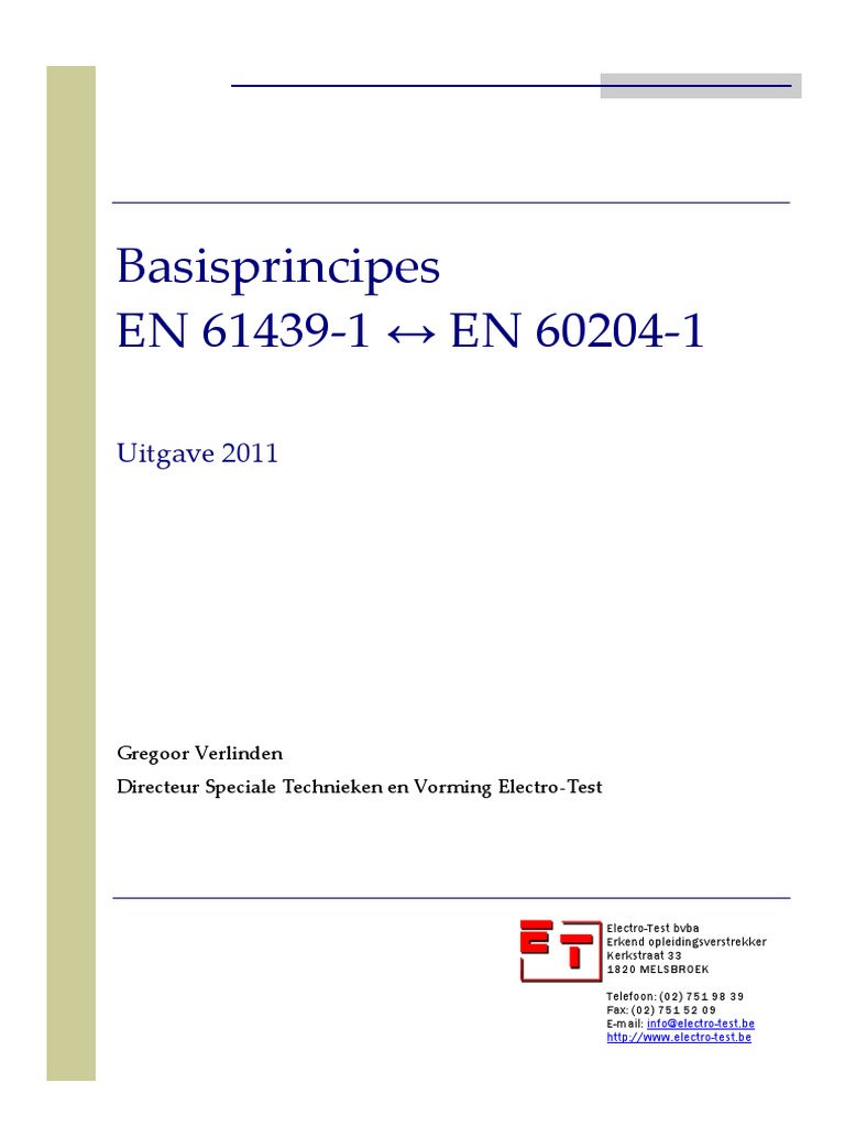 Basisprincipes en 61439-1 en 60204-1 | PDF