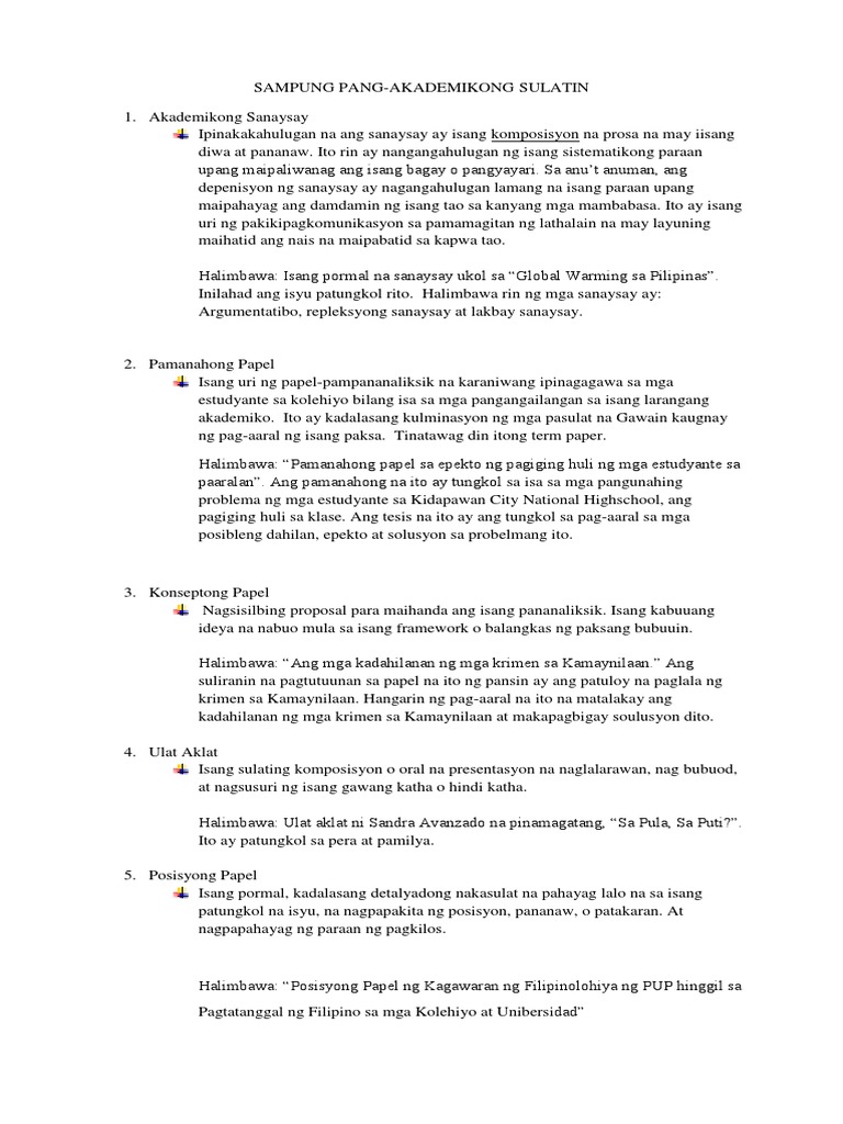 10 AKADEMIKONG SANAYSAY