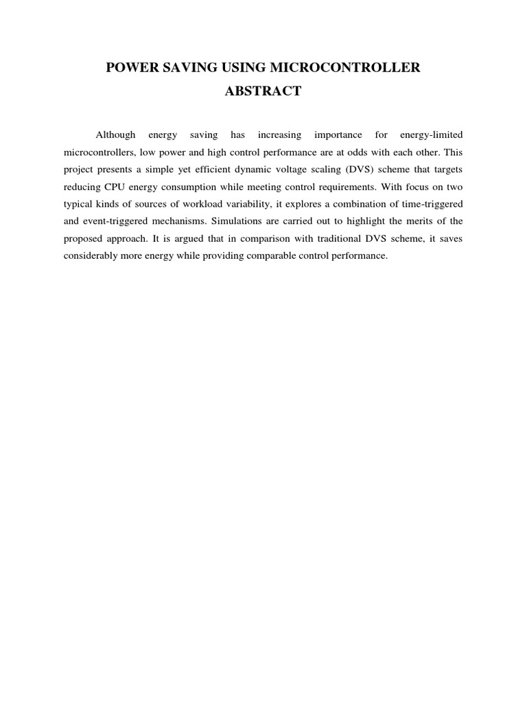 Power Saving Using Microcontroller | PDF