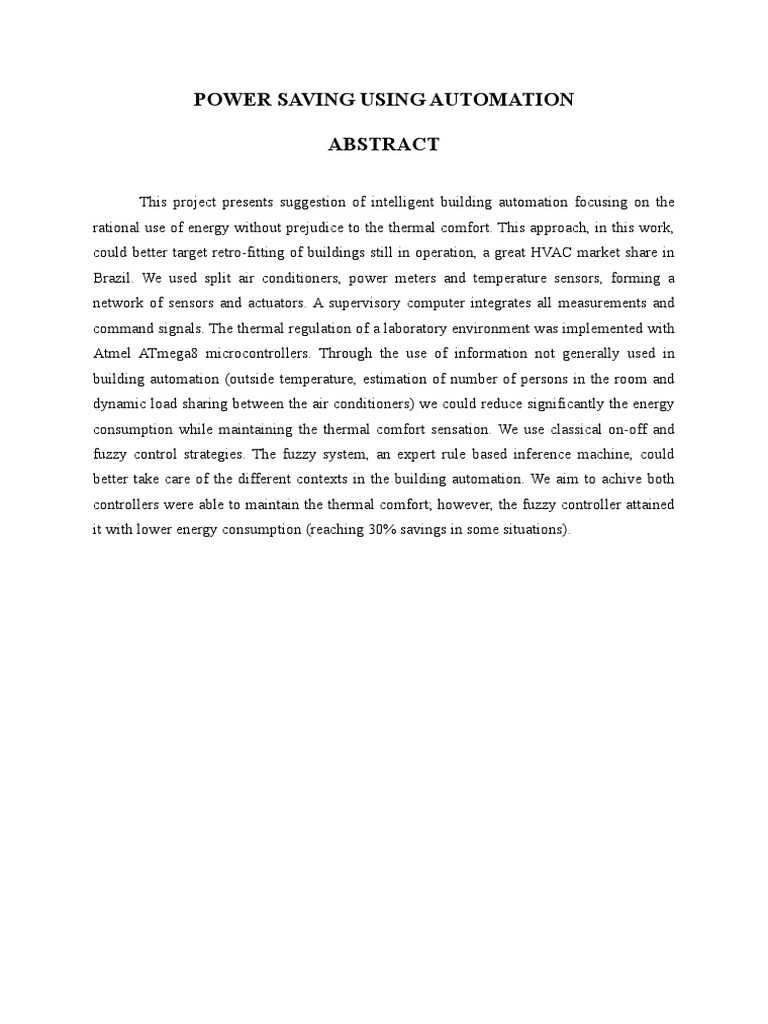 Power Saving Using Automation | PDF