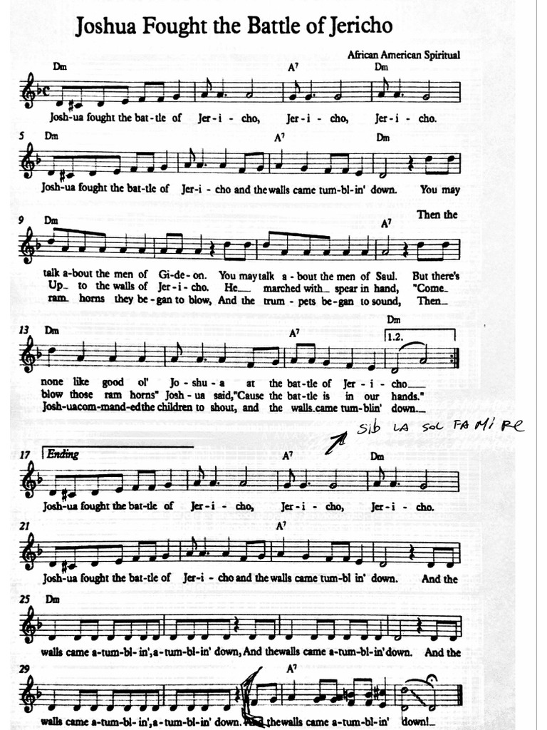 Joshua Fought The Battle of Jericho | PDF