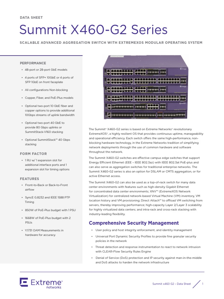 Summit X460 G2 DS | Network Switch | Computer Network