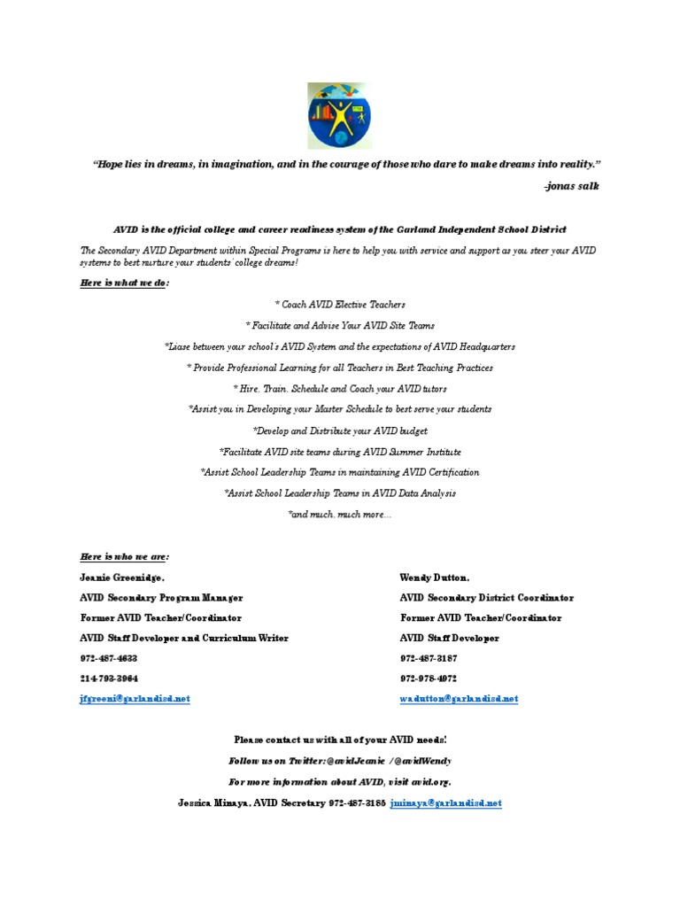 AVID Support for College Readiness | PDF | Pedagogy | Teachers