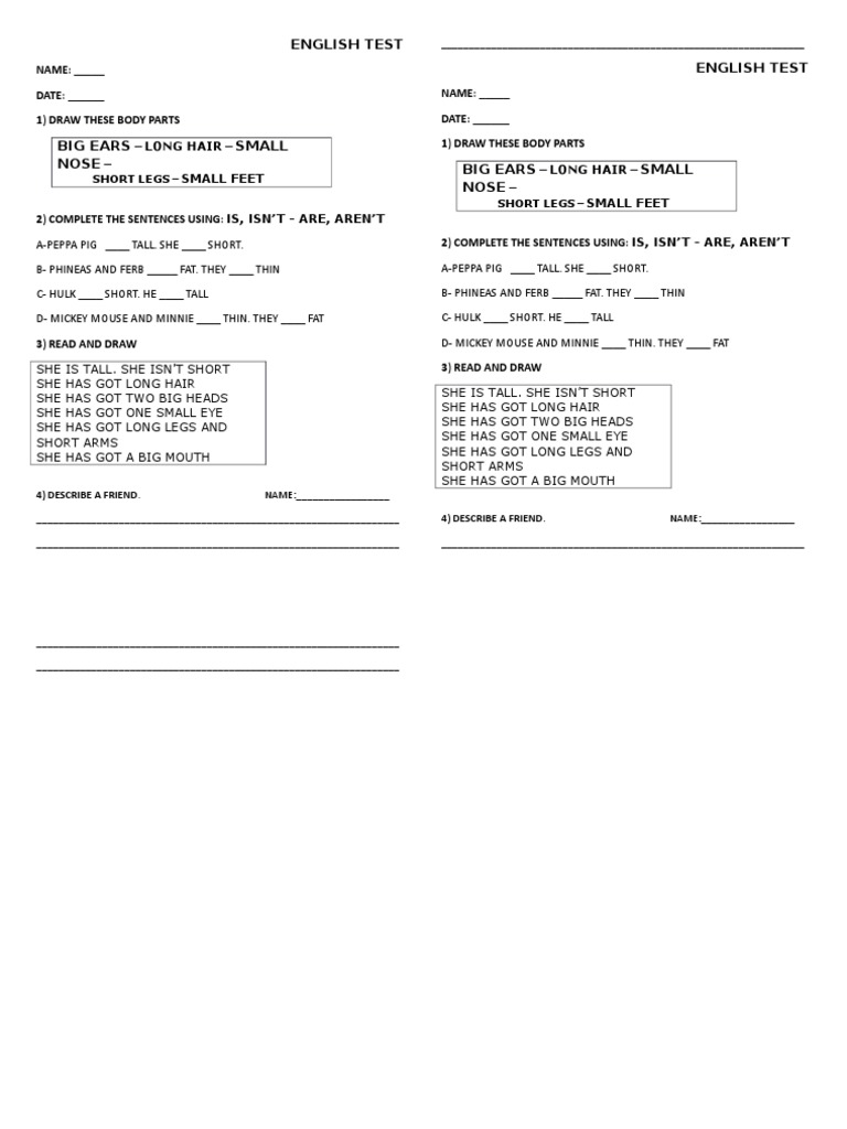 Small - Small - : English Test English Test | PDF | Leisure | Nature