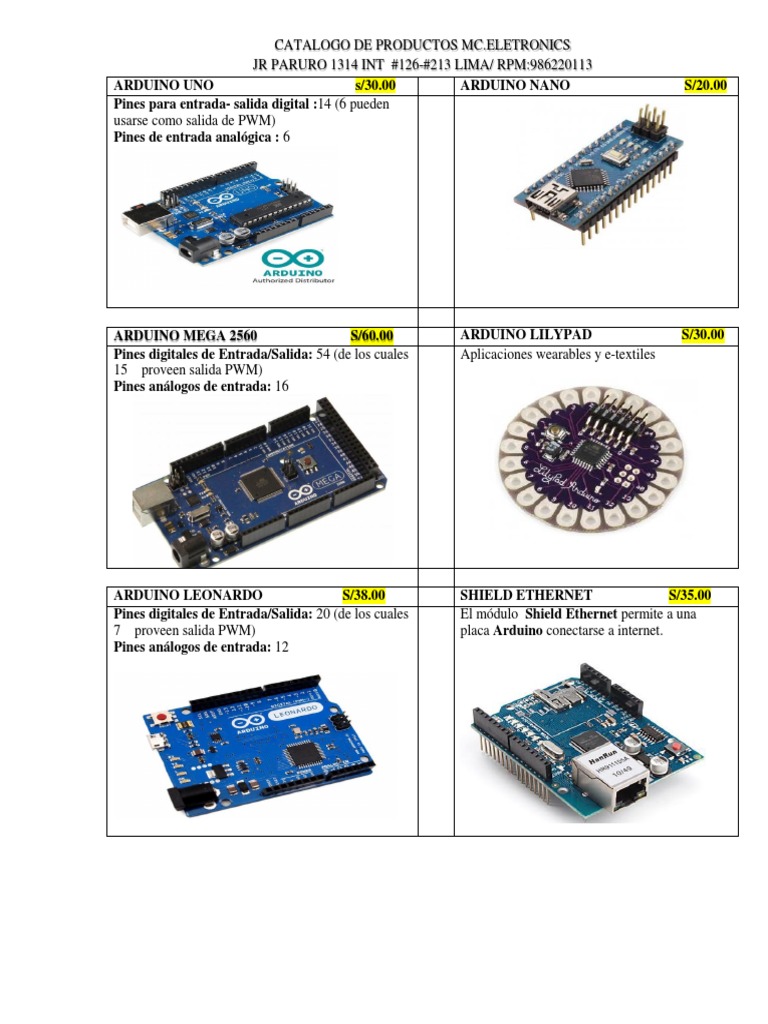 Catalogo Arduino | Descargar gratis PDF | Sensor | Bluetooth