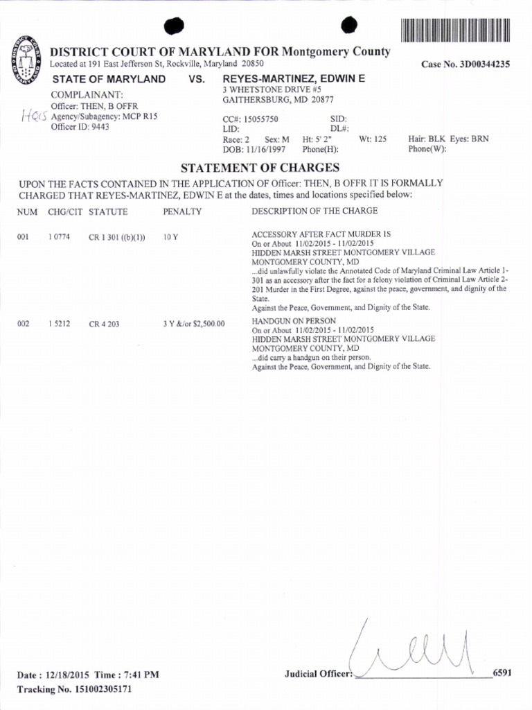 Edwin E. Reyes-Martinez Statement of Probable Cause | PDF | Misconduct ...