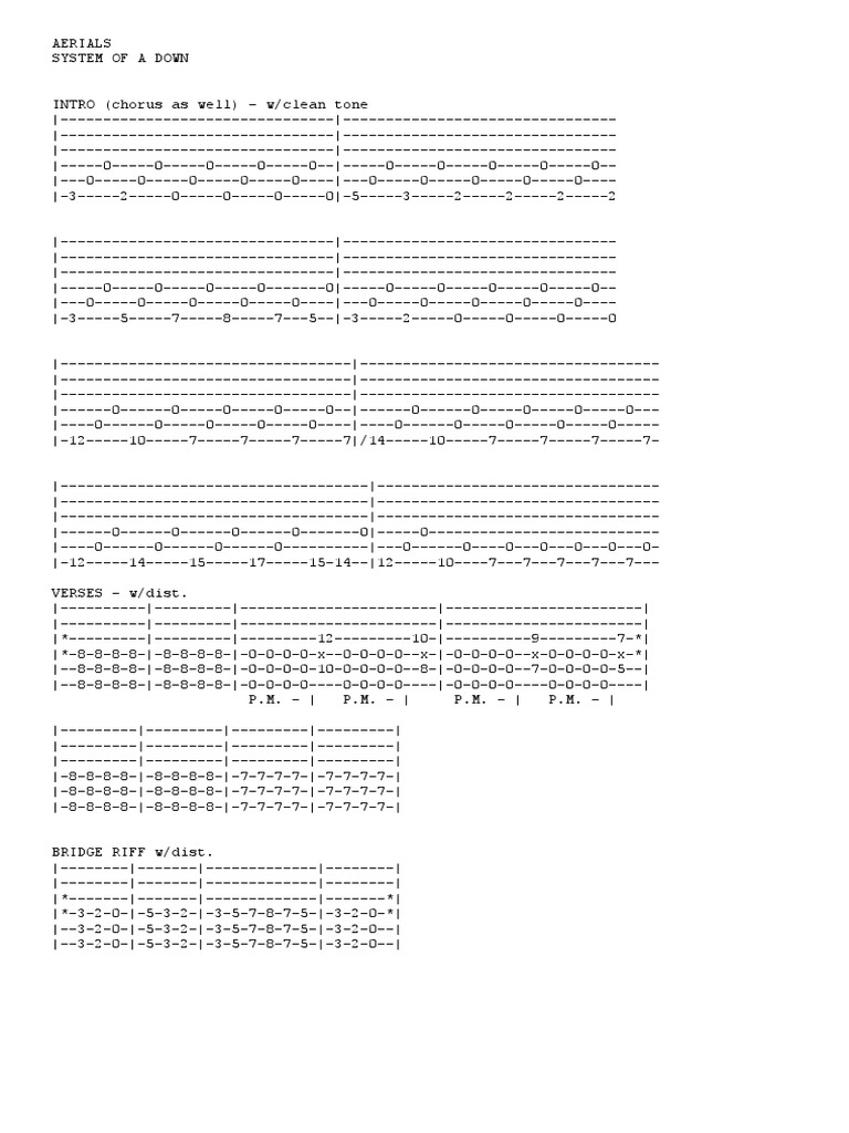 Aerials - Soad | Download Free PDF | Musical Forms | Songs