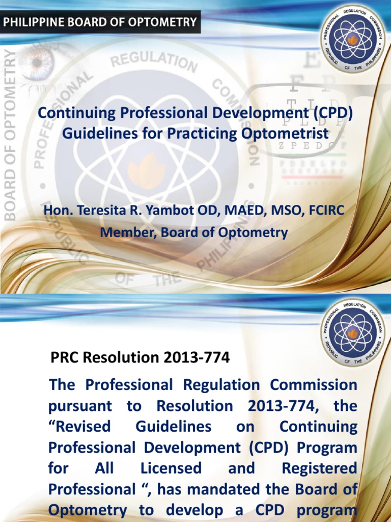 Continuing Professional Development CPD | PDF | Optometry | Health Care
