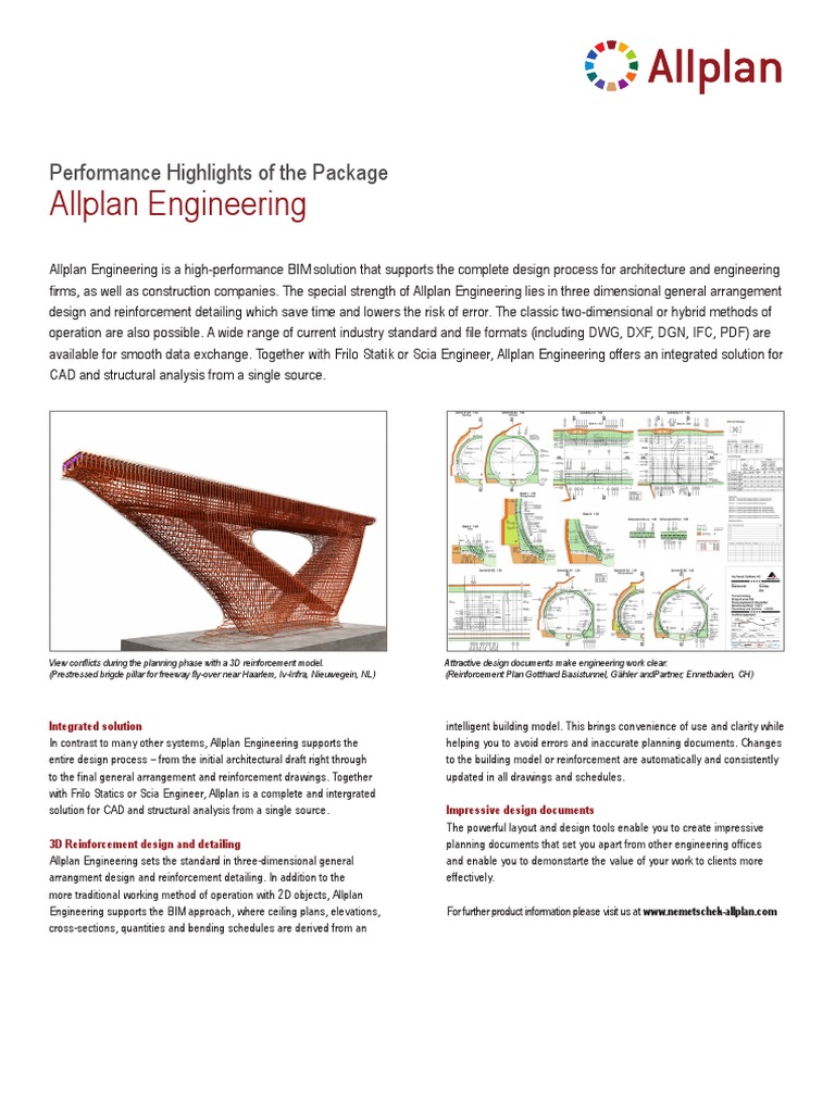 Data Sheet Allplan Engineering PDF | PDF | Computer Aided Design | 3 D Modeling