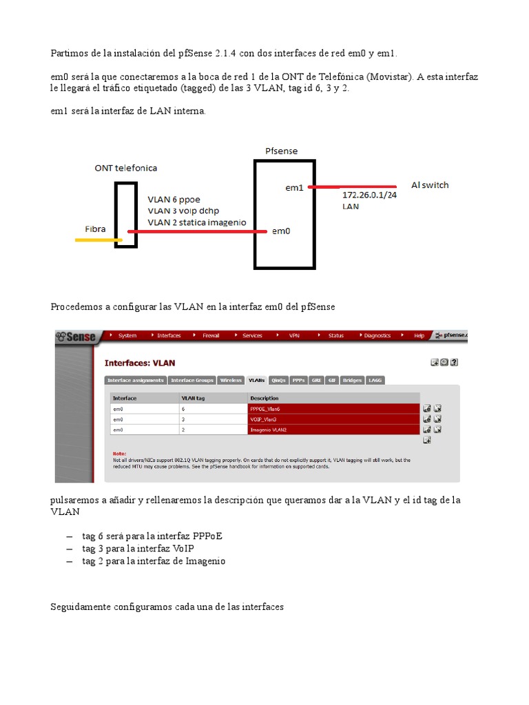 Manual Pfsense PDF | PDF | Dirección IP | Enrutador (Computación)
