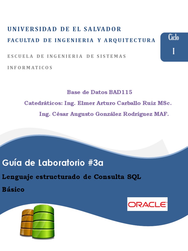 Guia03bad115 Sqlbasicooraclev2 Pdf Sql Tabla Base De Datos 7233