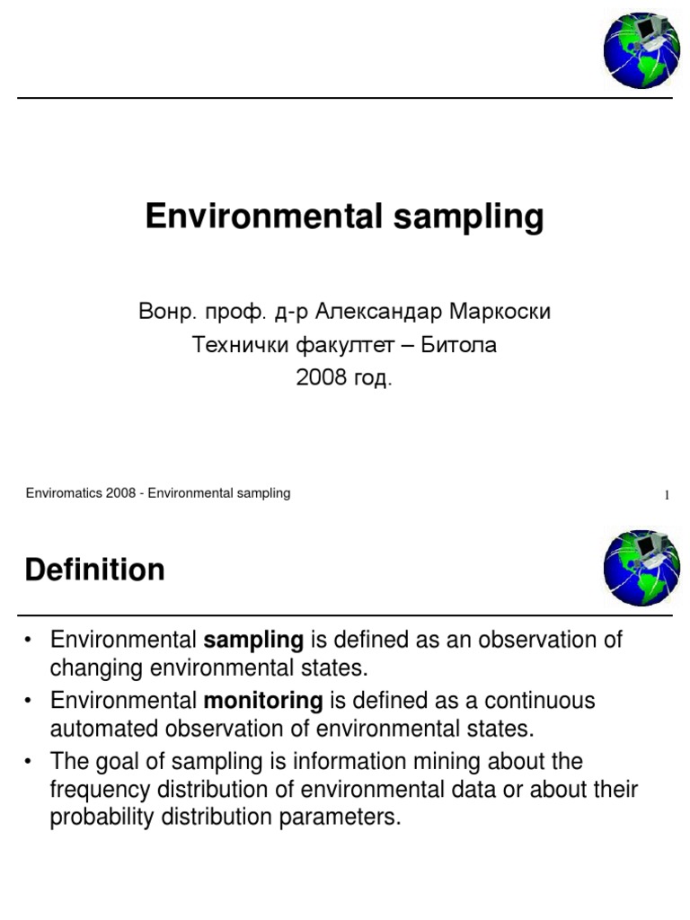 ENVIROMATICS03 - Environmental Sampling | Sampling (Statistics ...