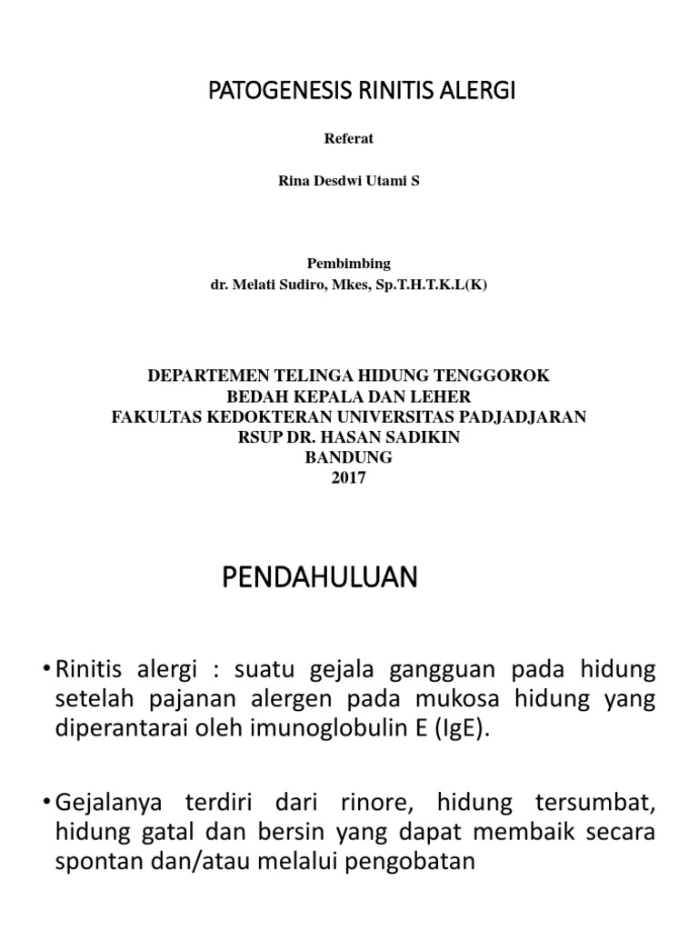 Patogenesis Rinitis Alergi | PDF