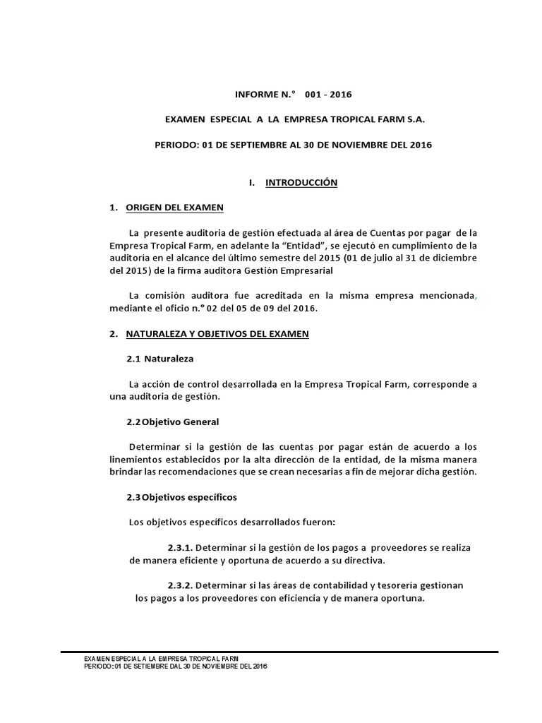 Informe Final | Contabilidad | Pagos