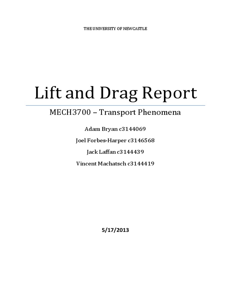 Lift and Drag Report - PRINT | PDF | Airfoil | Stall (Fluid Mechanics)