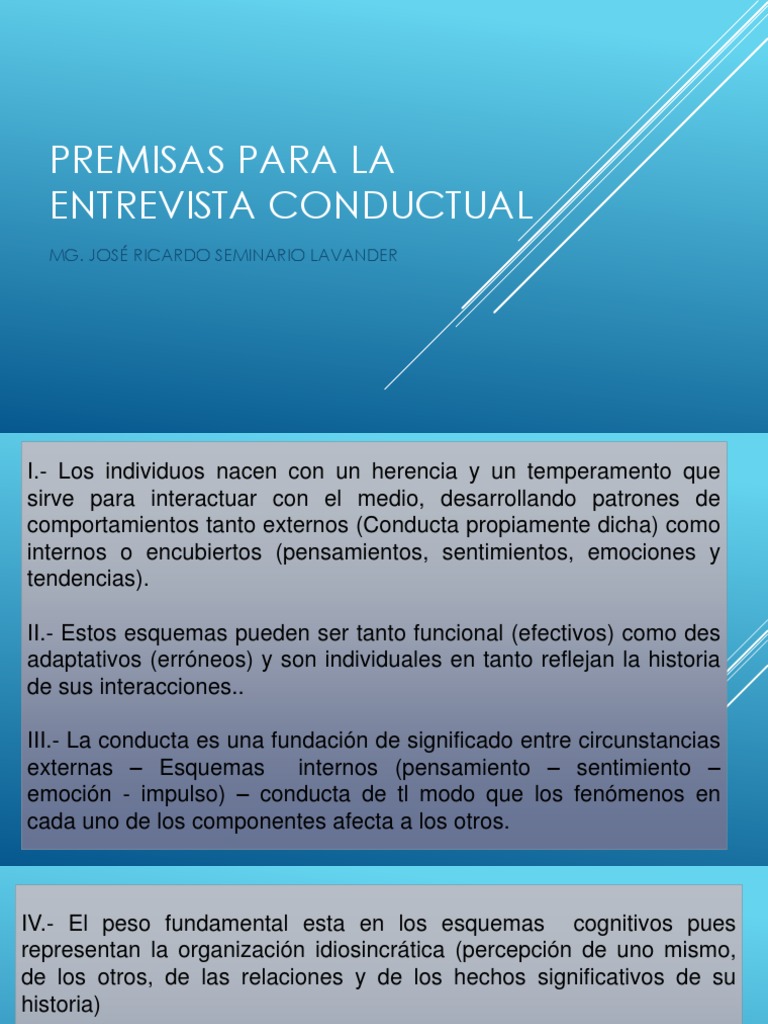 Entrevista Conductual: Esquemas y Conducta | PDF | Comportamiento | Ira