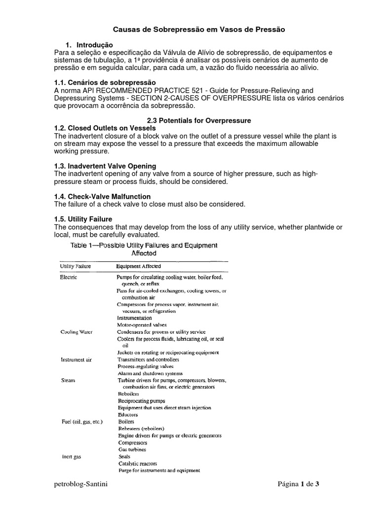 Cenários Sobrepressão Conforme API RP 521 | PDF | Heat Exchanger | Nature
