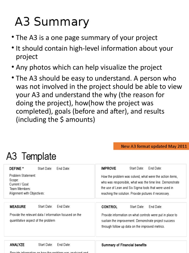 A3 Summary | PDF | Six Sigma | Information