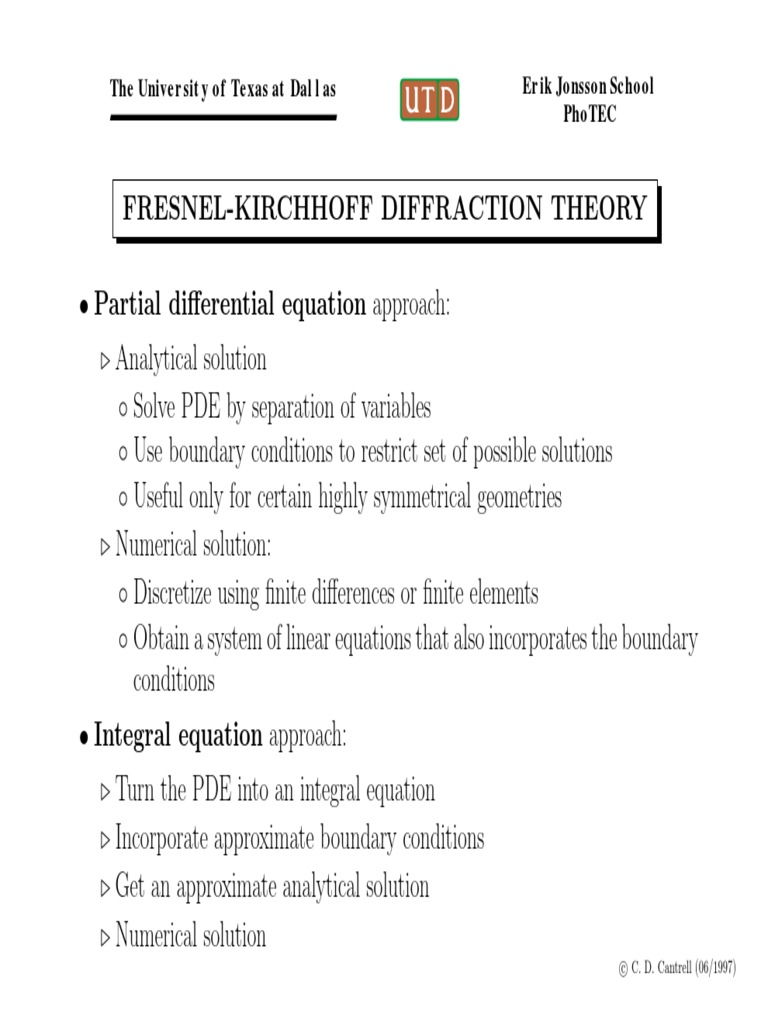 Diffraction A4 Pdf Pdf Diffraction Partial Differential Equation