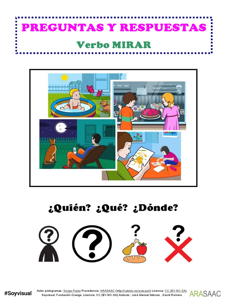 Aprendo A Responder A Preguntas Quien Que Donde MIRAR PDF | PDF ...