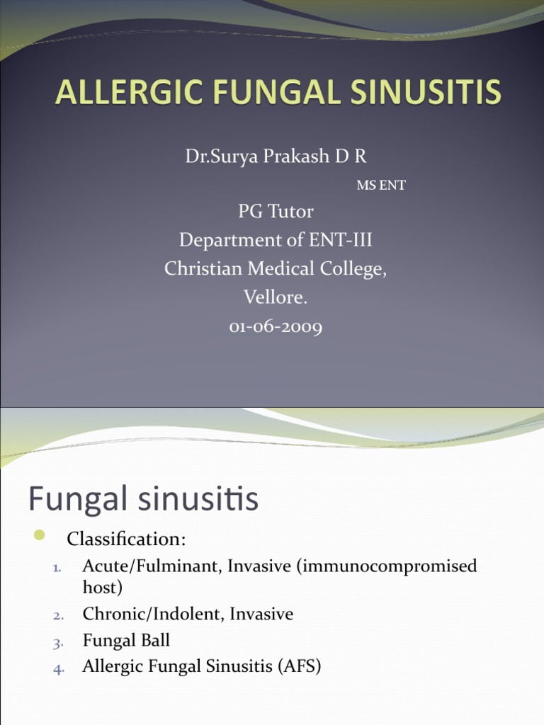 Criteria for Allergic Fungal Sinusitis | PDF | Staining | Fungus