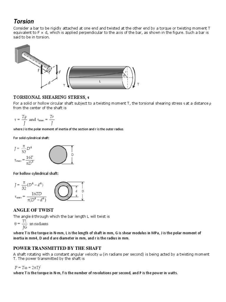 Torsion | PDF | Torque | Physical Quantities
