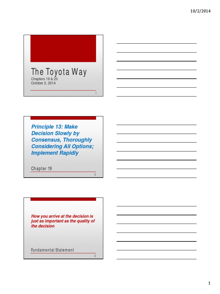 Toyota Way - Chapters 19 - 20 | Download Free PDF | Lean Manufacturing ...