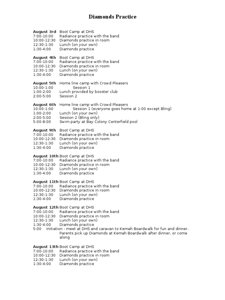 Summer Schedule | PDF | Sports | Leisure