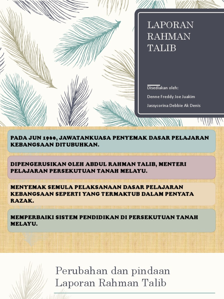 Laporan Rahman Talib 1960 | PDF