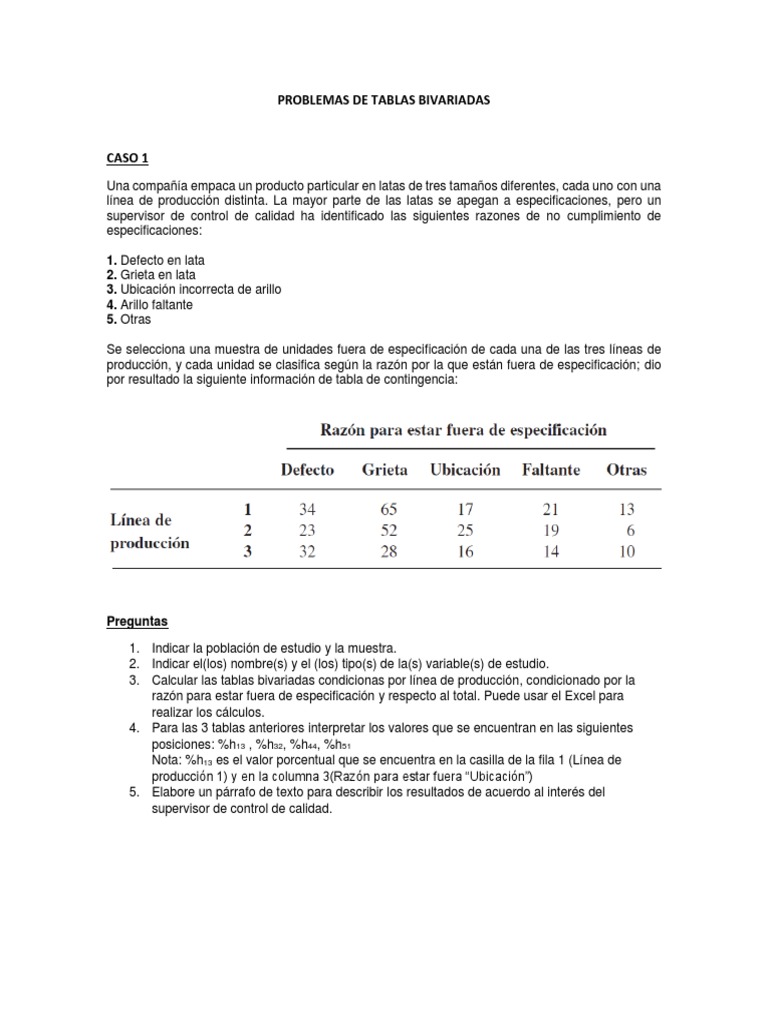 Problemas de Tablas Bivariadas | Descargar gratis PDF | Microsoft Excel ... Problemas de Tablas Bivariadas | Descargar gratis PDF | Microsoft Excel ...