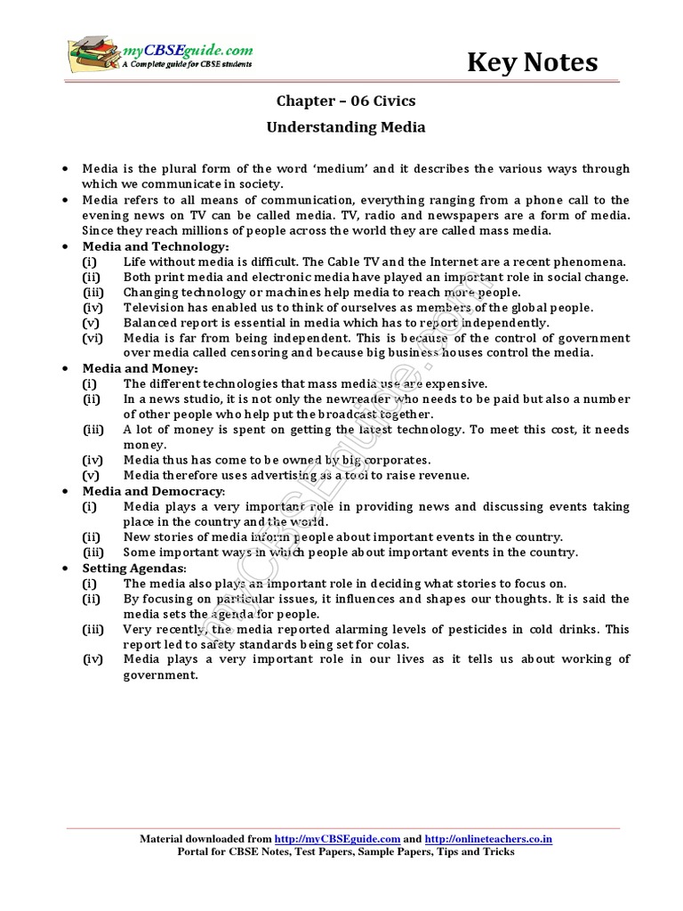 Understanding Media in Civics | PDF | News | Mass Media